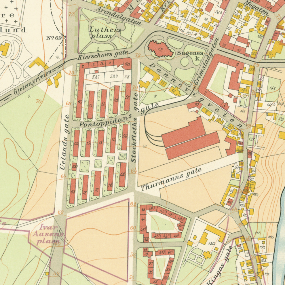 Bjølsen - Sagene 1921 – Dapa Maps