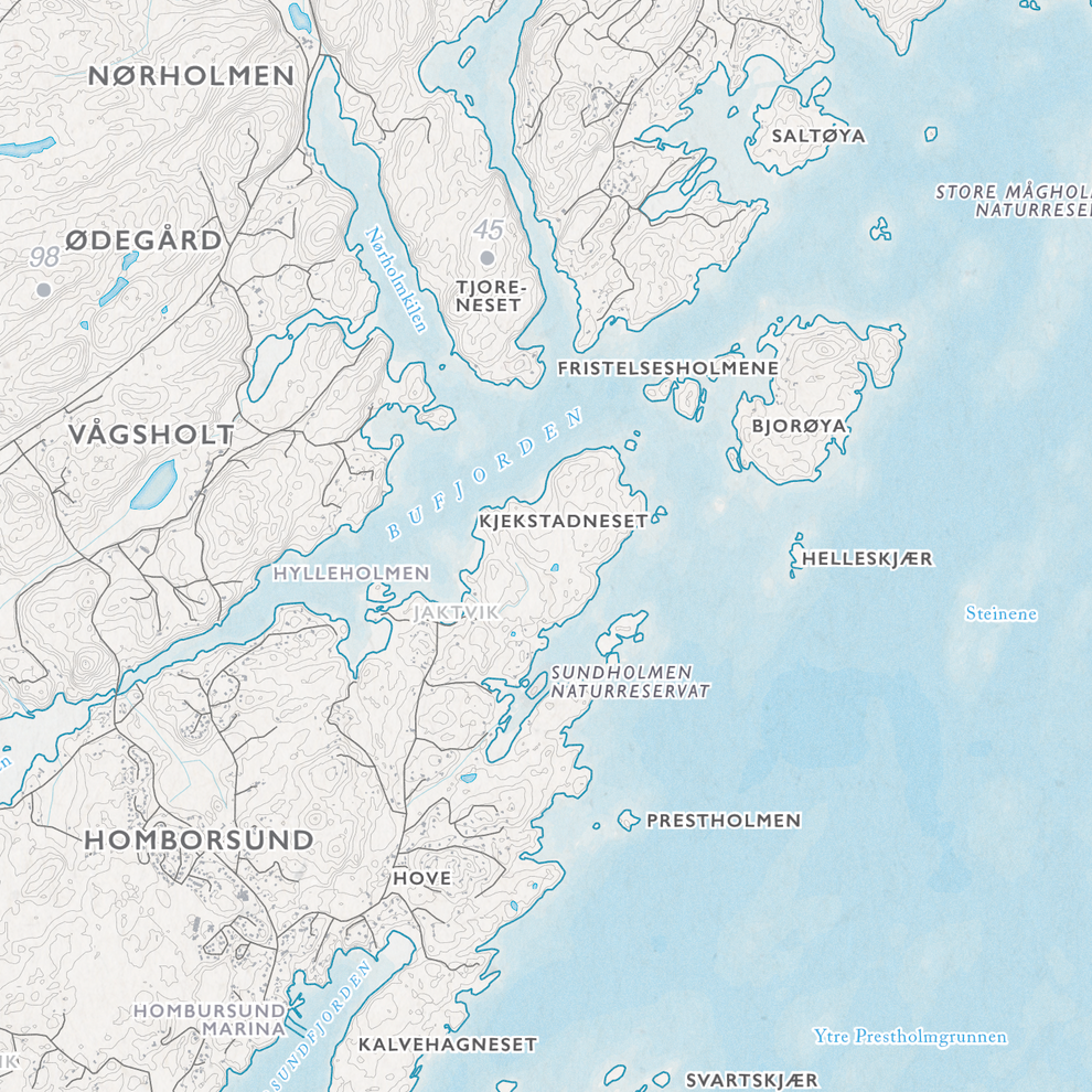 Skjærgårdskart Grimstad – Veggkart | Dapa Maps