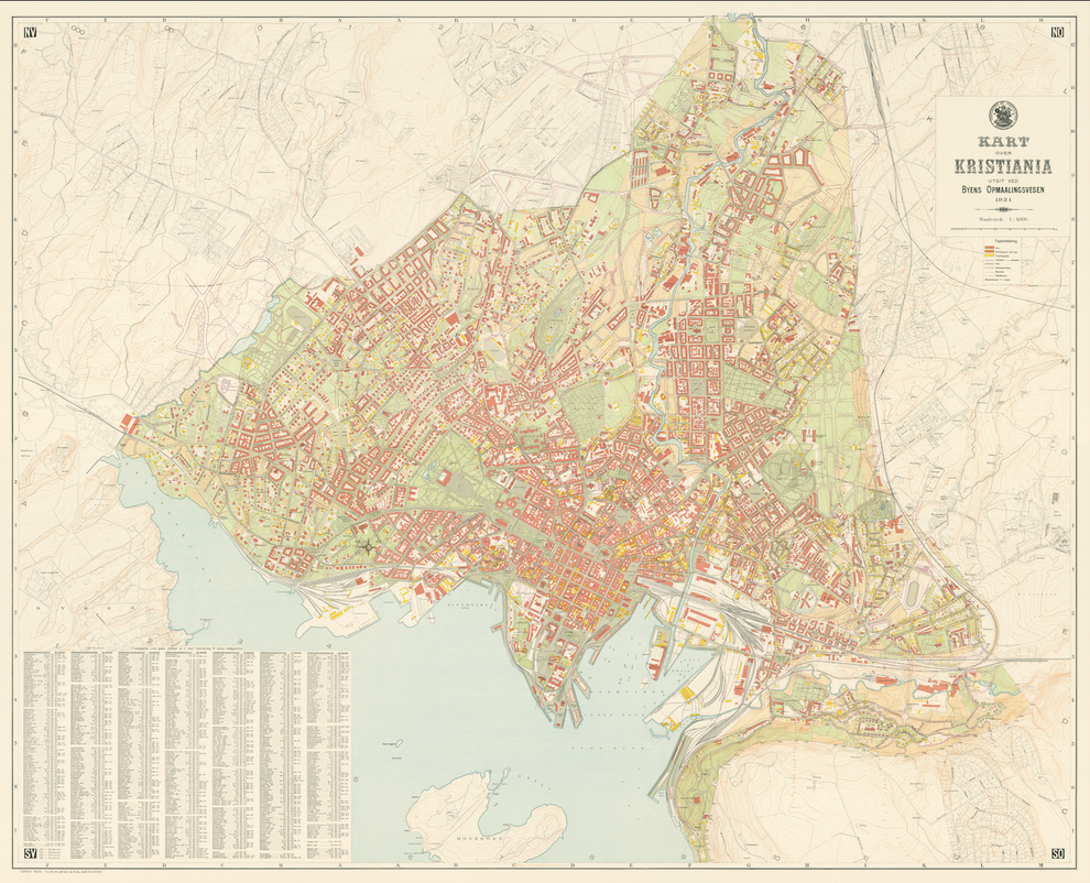 Kristiania 1921 (187x151cm) – Dapa Maps
