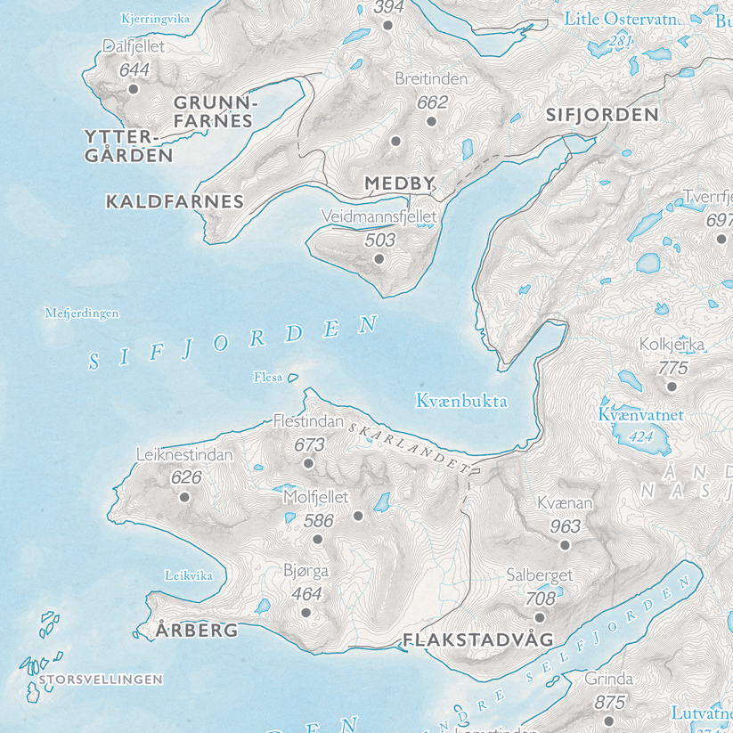 Kystkart Senja – Veggkart | Dapa Maps
