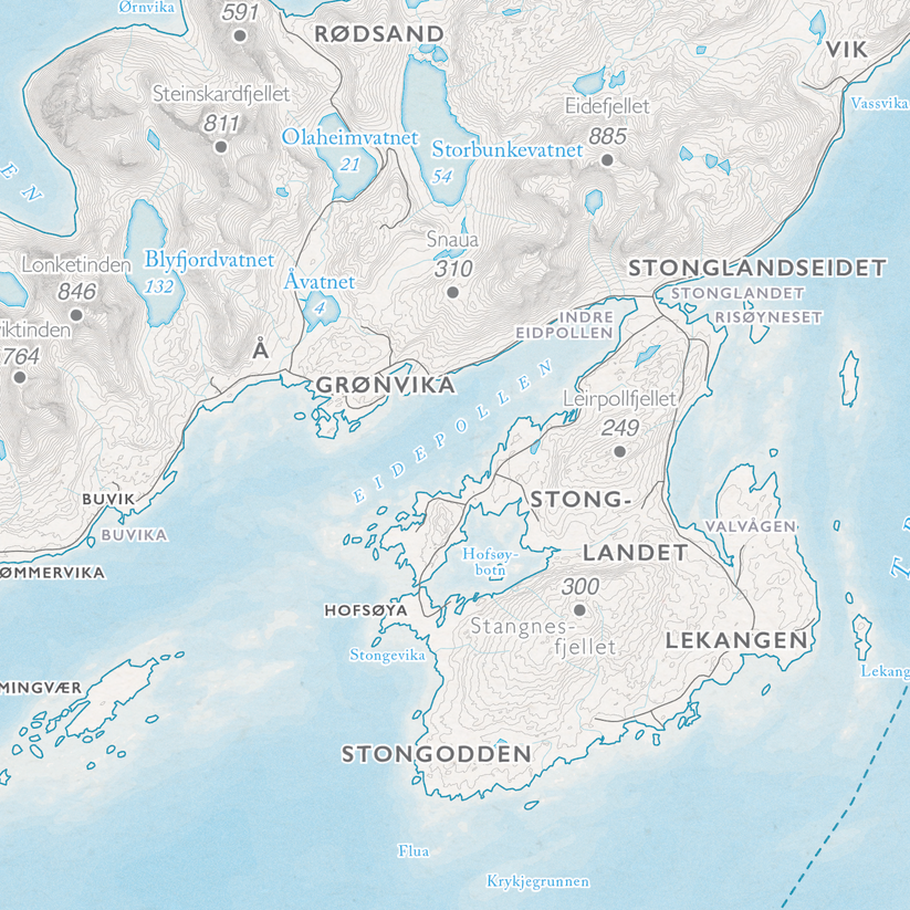 Kystkart Senja – Veggkart | Dapa Maps