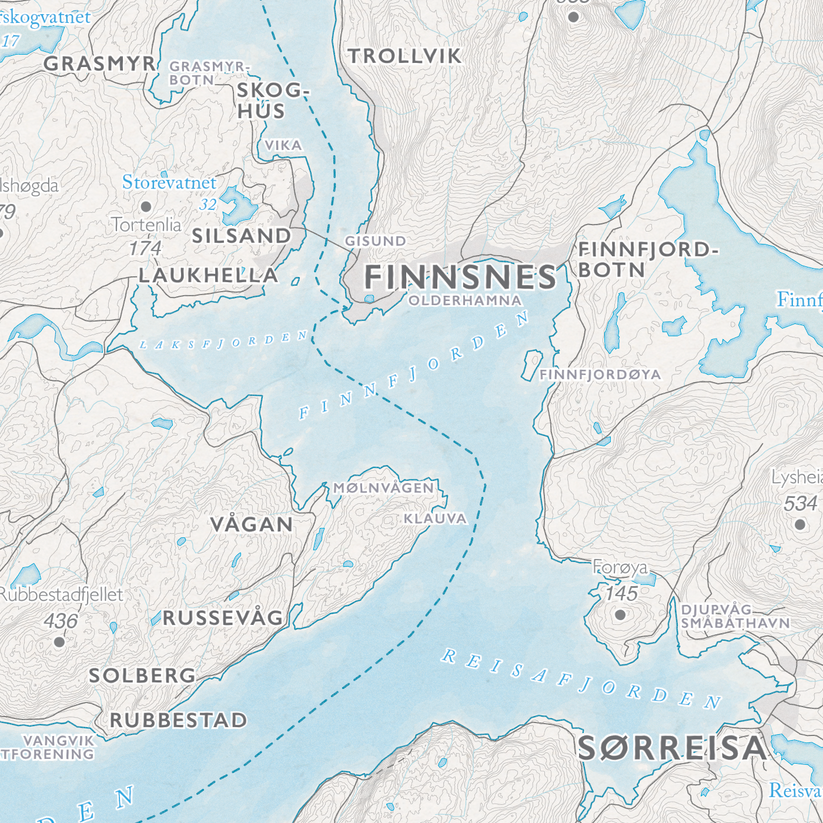 Kystkart Senja – Veggkart | Dapa Maps