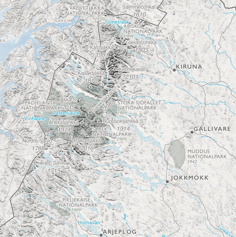 Sverigekart med nasjonalparker | Dapa Maps
