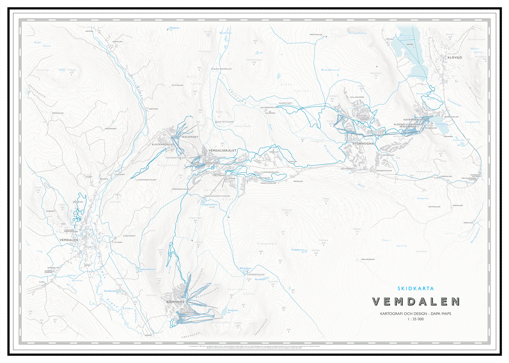Skikart Vemdalen – Veggkart | Dapa Maps