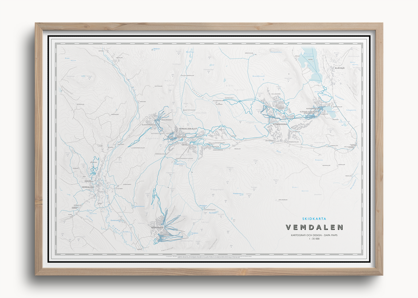 Skikart Vemdalen – Veggkart | Dapa Maps
