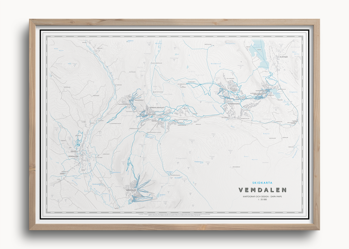Skikart Vemdalen – Veggkart | Dapa Maps