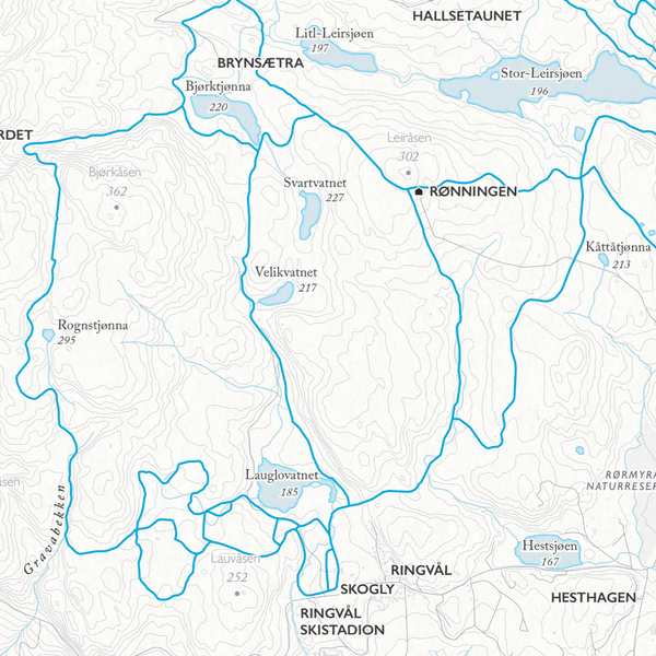 Skikart Trondheim Bymarka – Veggkart | Dapa Maps