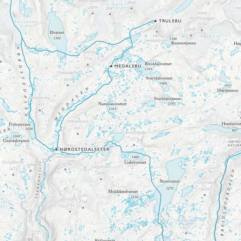 Skikart Jotunheimen – Veggkart | Dapa Maps