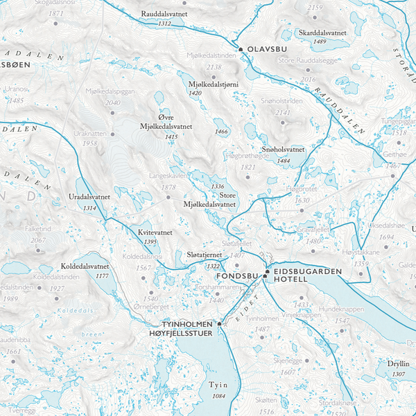 Skikart Jotunheimen – Veggkart | Dapa Maps