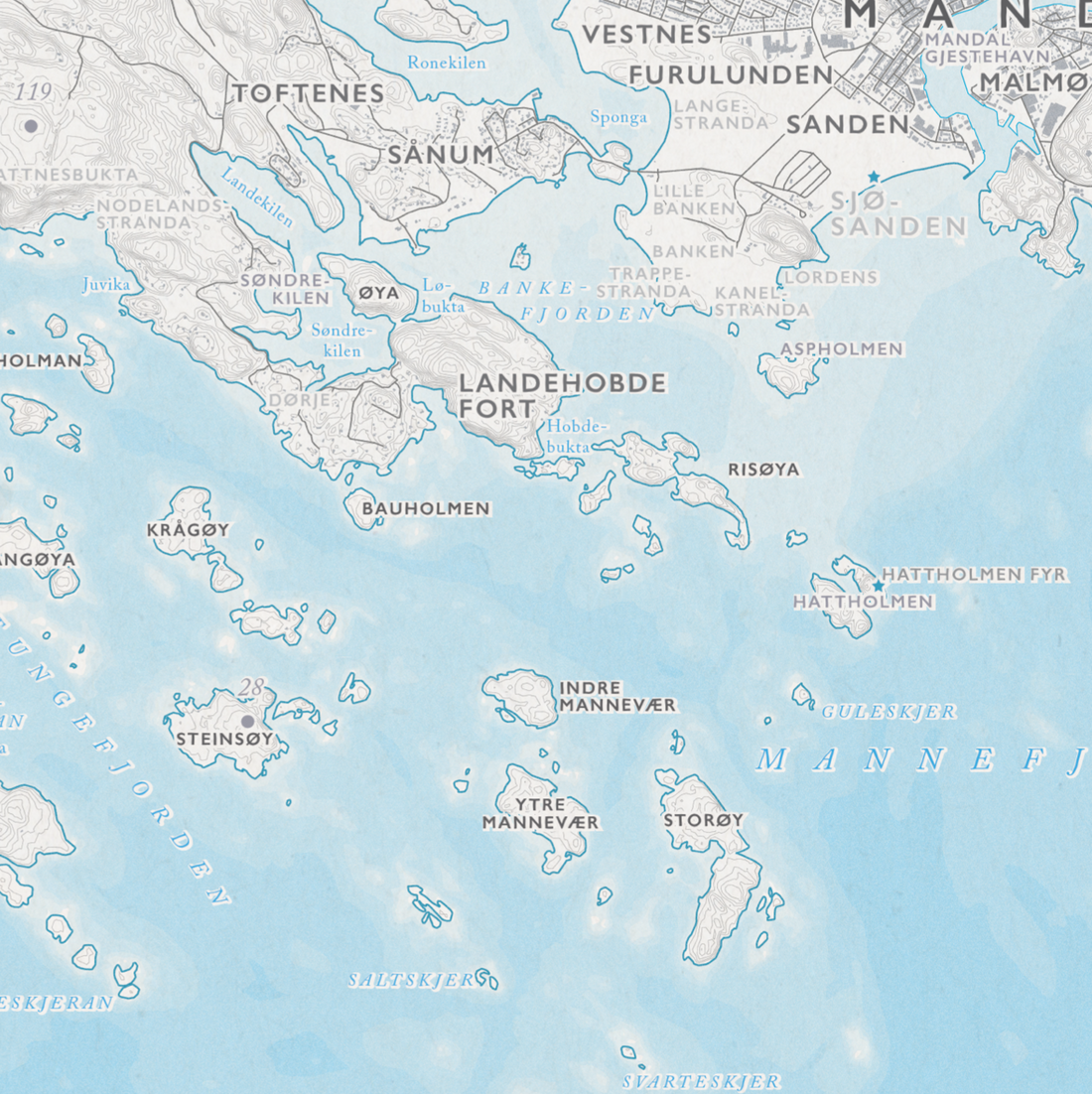Skjærgårdskart Mandal – Dapa Maps