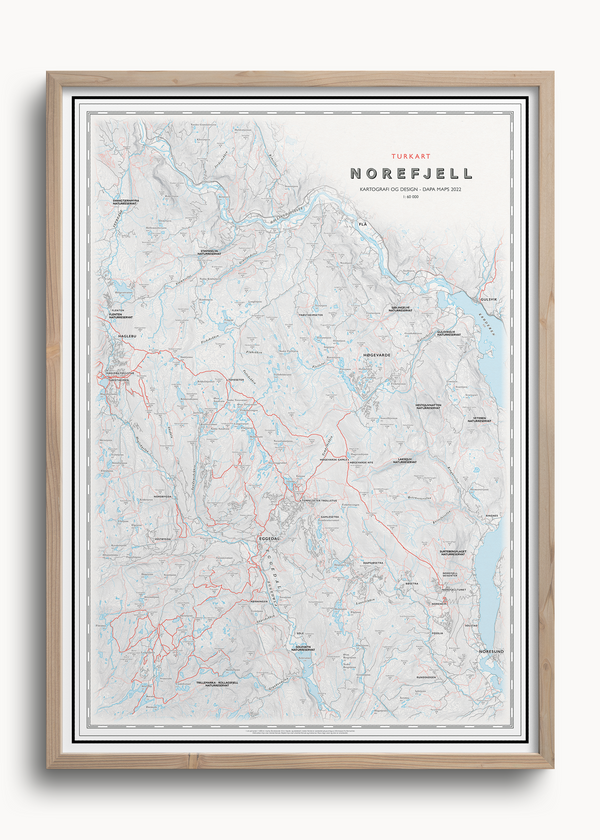 Turkart Norefjell – Veggkart | Dapa Maps