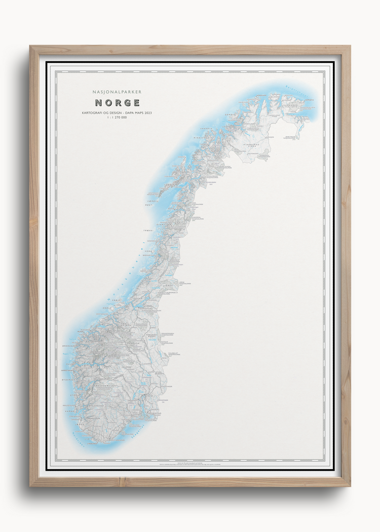 Norgeskart med nasjonalparker – Dapa Maps