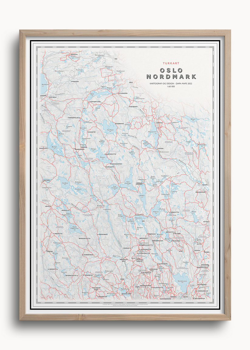 Turkart Oslo Nordmark – Veggkart | Dapa Maps