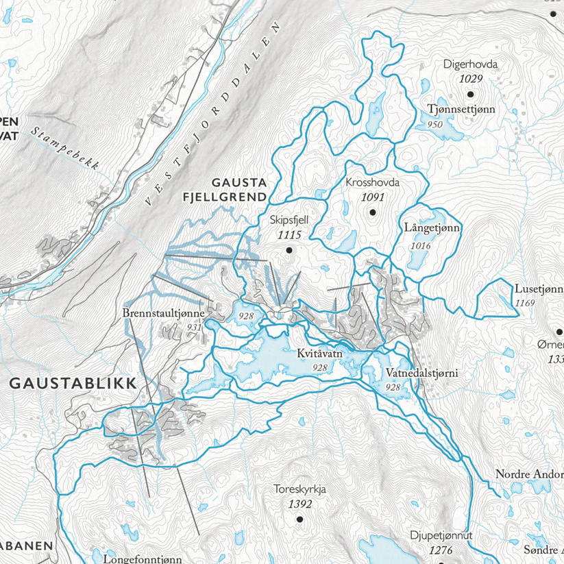 Skikart Gausta-Tuddal – Dapa Maps