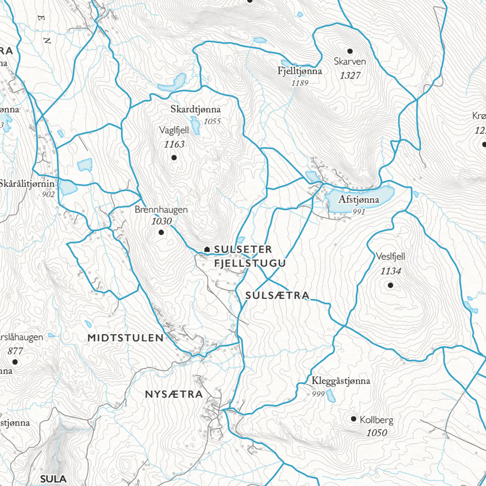 Skikart Rondane sør – Veggkart | Dapa Maps